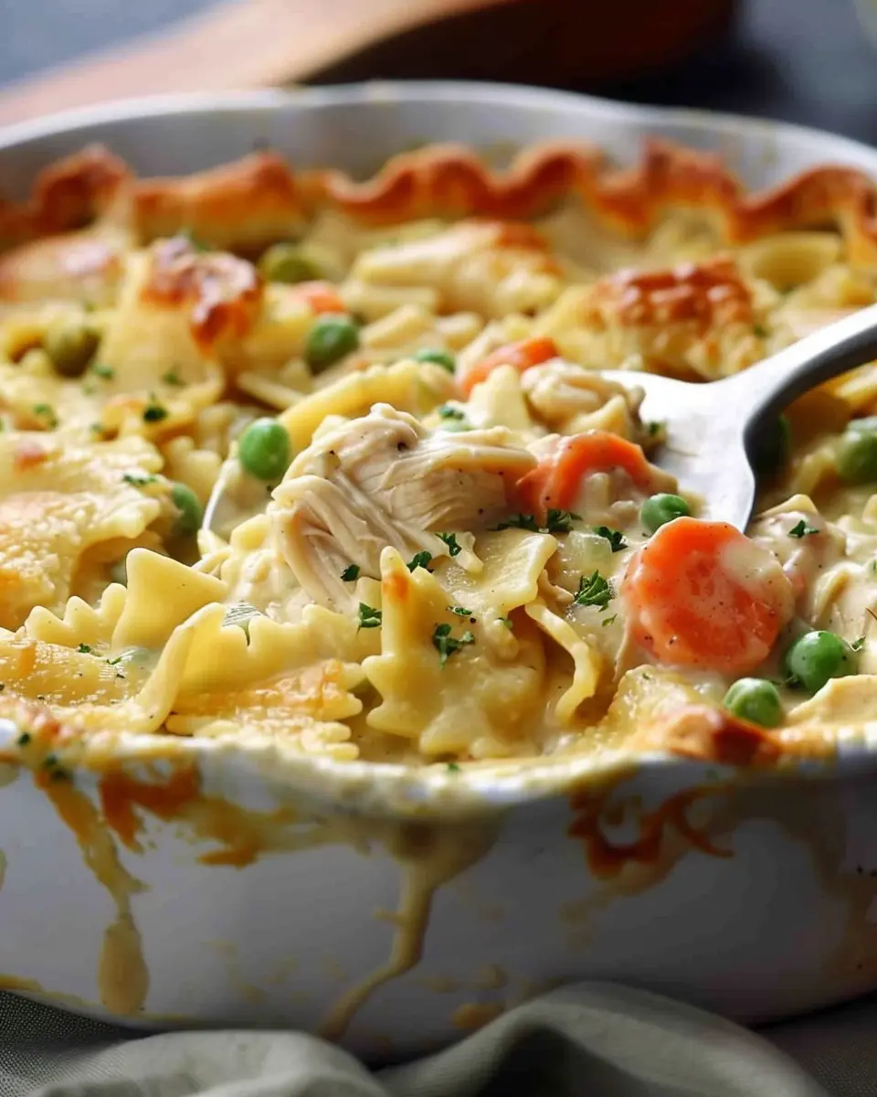 quick chicken pot pie pasta