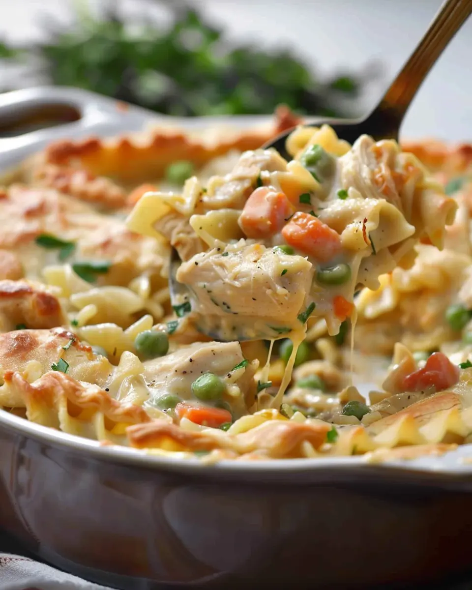 quick chicken pot pie pasta